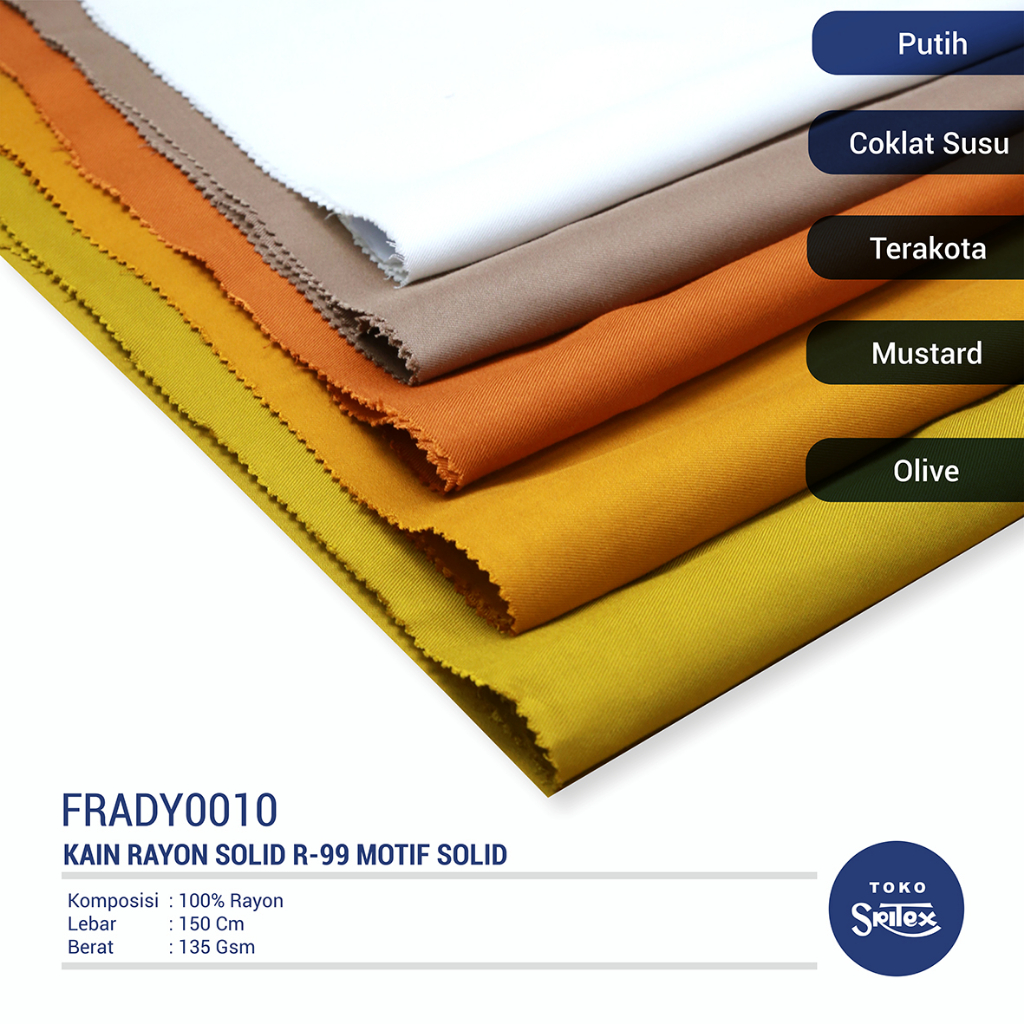 Jual Toko Sritex Kain Rayon Twill Dyed Premium Ekspor, R99. Harga per ...