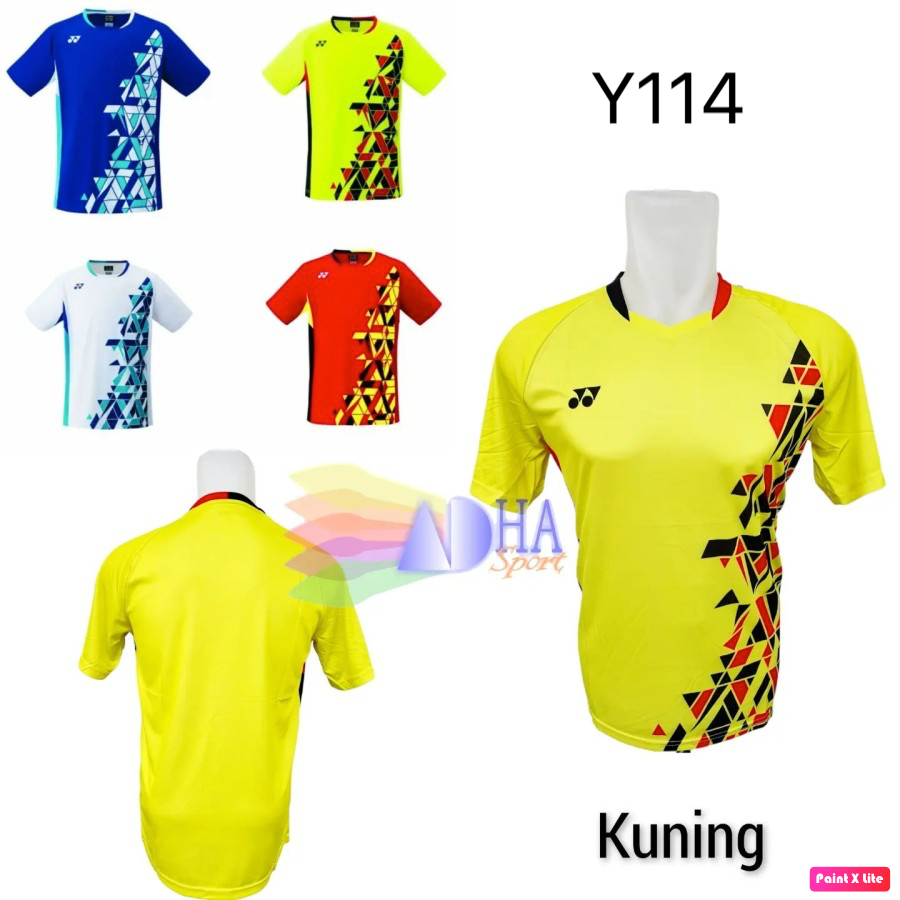 Jual Kaos Badminton Y 114 / Y114 Kuning Bulutangkis Store Surabaya Adha ...