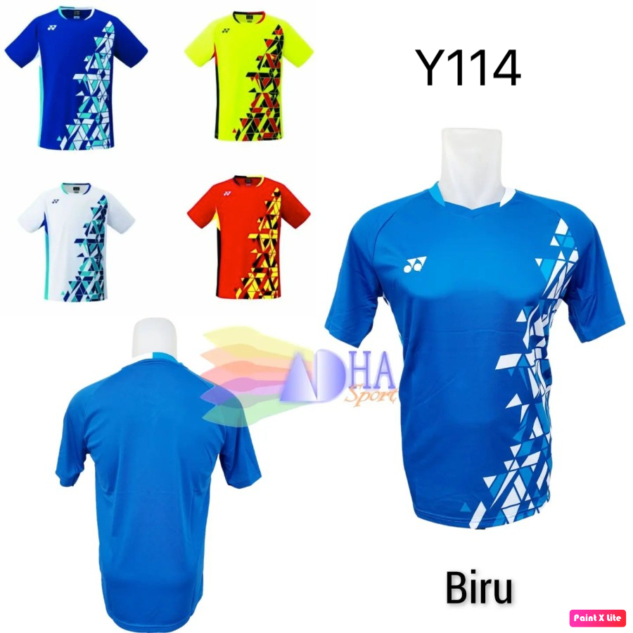 Jual Kaos Badminton Y 114 / Y114 Biru ADHA SPORT | Shopee Indonesia