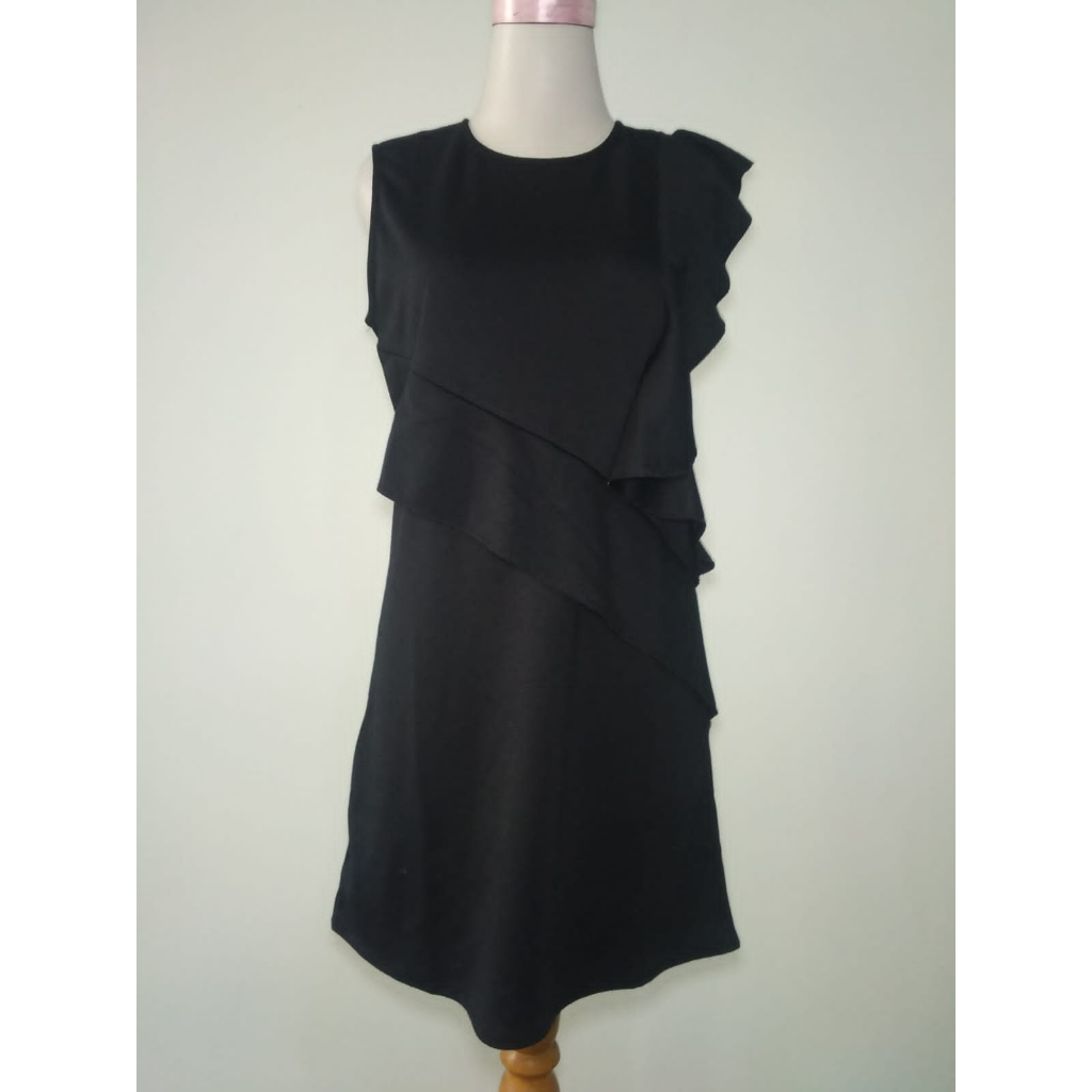 Jual SALE Dress Hitam Wanita Premium Tebal Dress Midi Korean Style ...