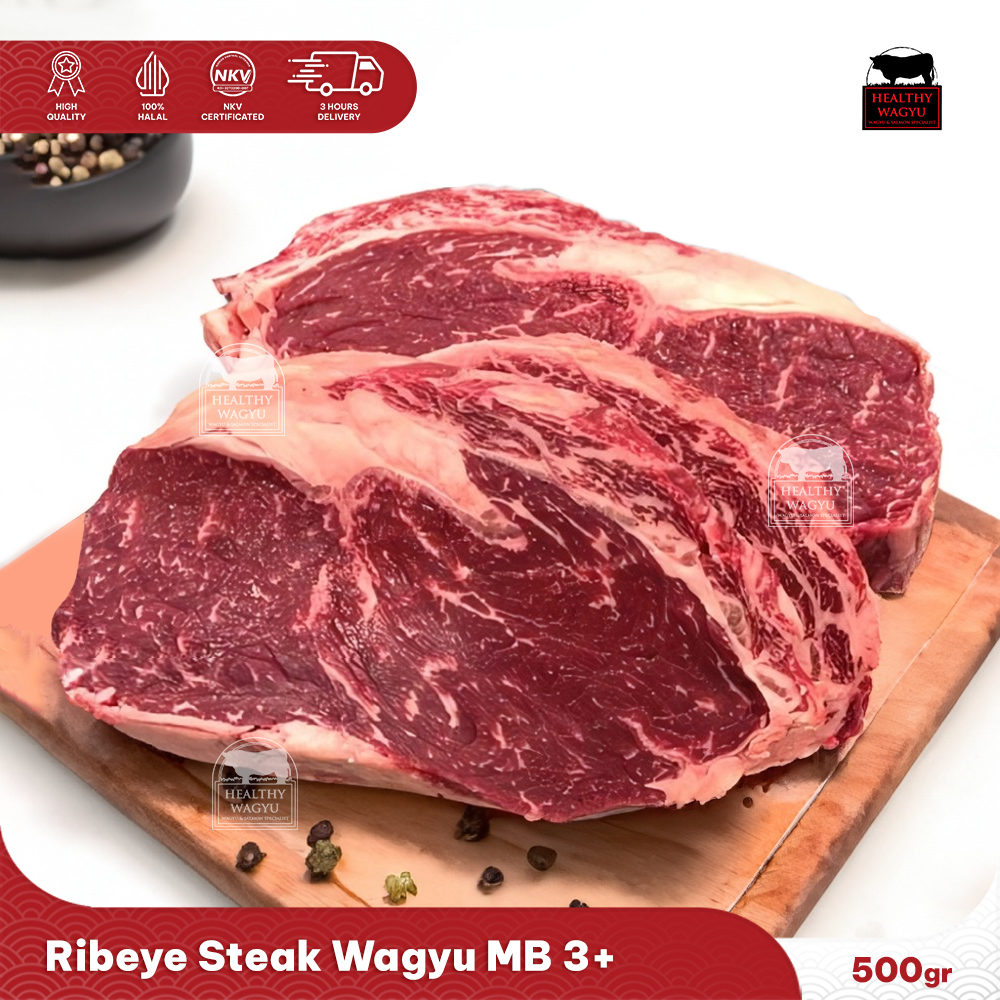 Jual Ribeye Wagyu Beef Steak Mb 3+ 500gr Healthy Wagyu | Shopee Indonesia