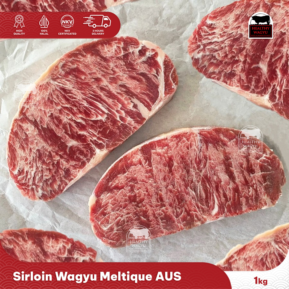 Jual Sirloin Meltique Beef Australia Halal 1Kg Healthy Wagyu | Shopee ...