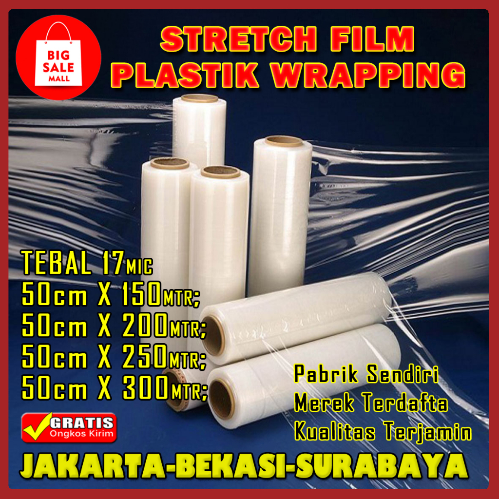 Jual Plastik wrapping/ Stretch film bening 30cm &50cm. Warna Bening ...