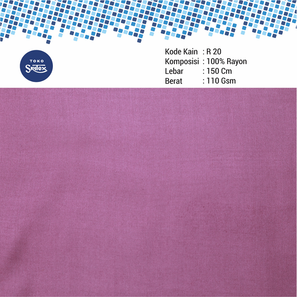 Jual Toko Sritex Kain Rayon Plain Dyed Premium Ekspor, R20. Harga per ...
