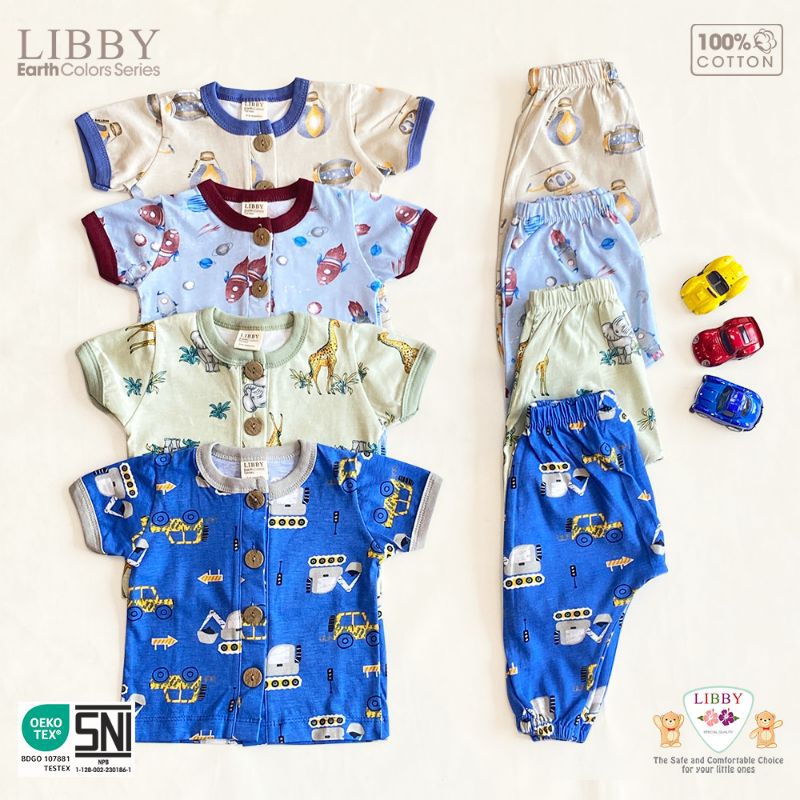 Jual Libby Rocco Set Motif Setelan Baju Pendek Celana Panjang & Pendek ...