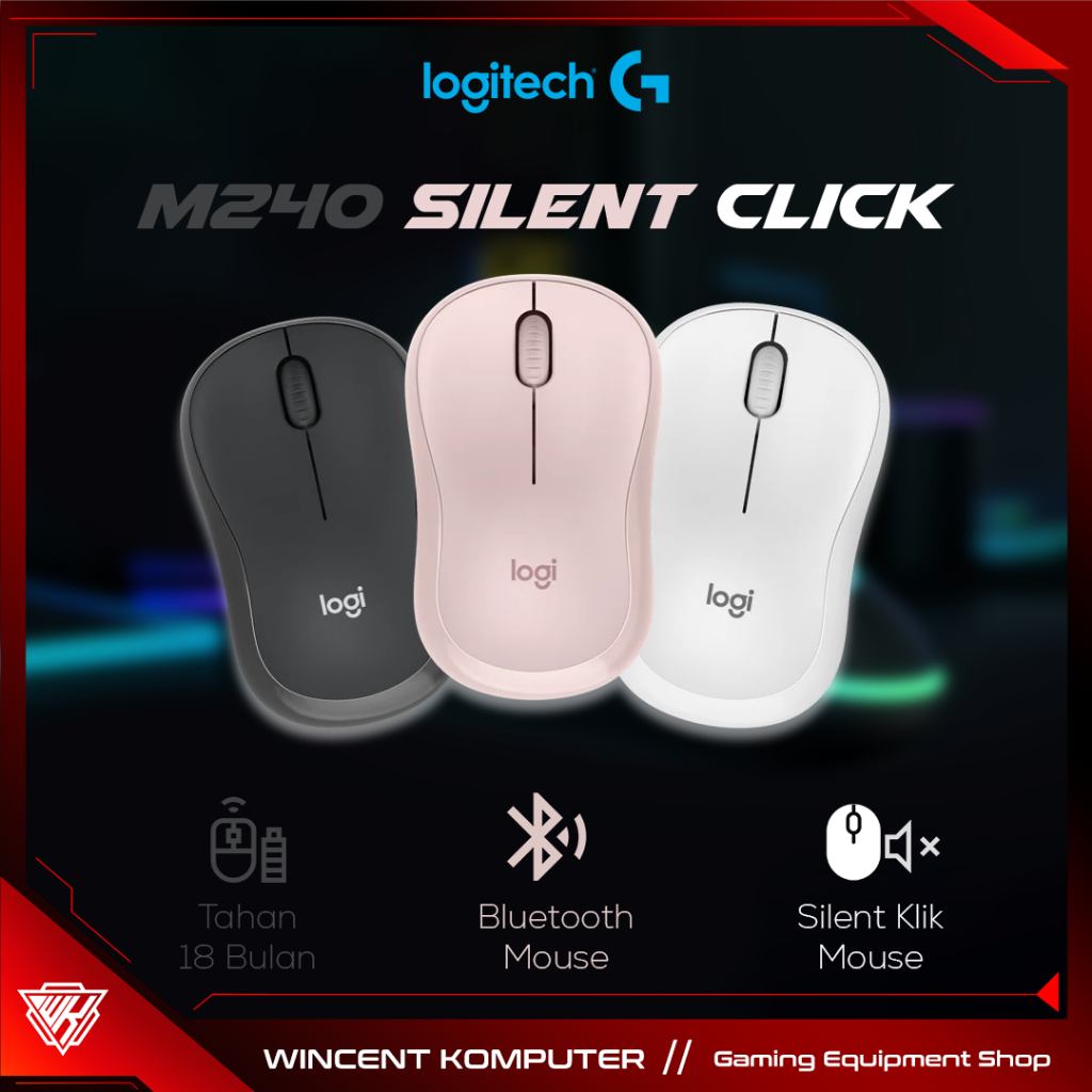 Jual Logitech M240 Mouse Wireless Bluetooth Silent Click | Shopee Indonesia