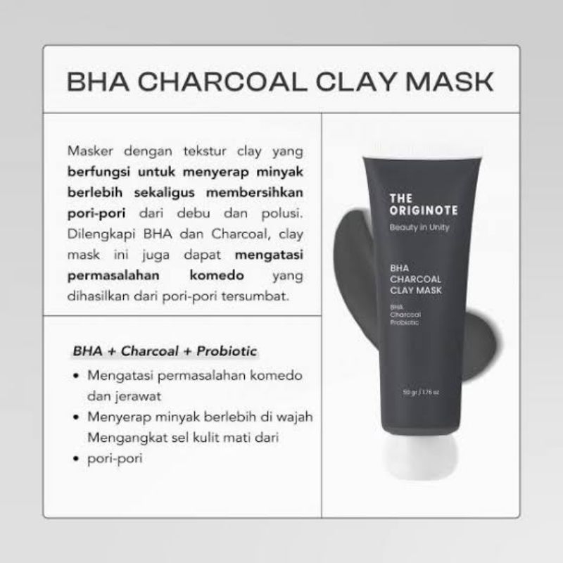 Jual The Originote BHA Charcoal Clay Mask | Shopee Indonesia
