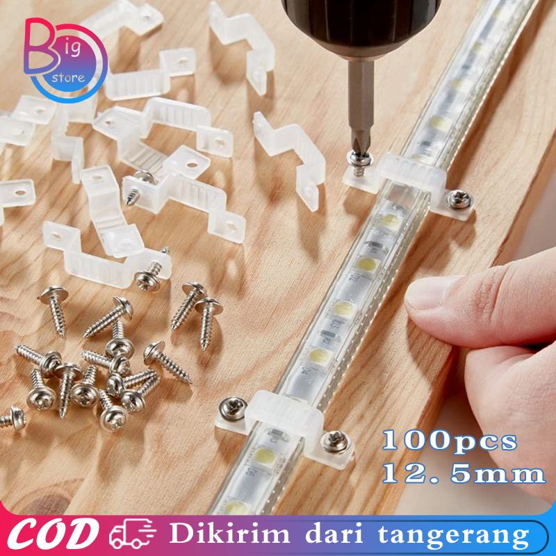 Jual 100pcs Klem Lampu Led Strip Transparan Klip Lampu Led Strip 12 ...