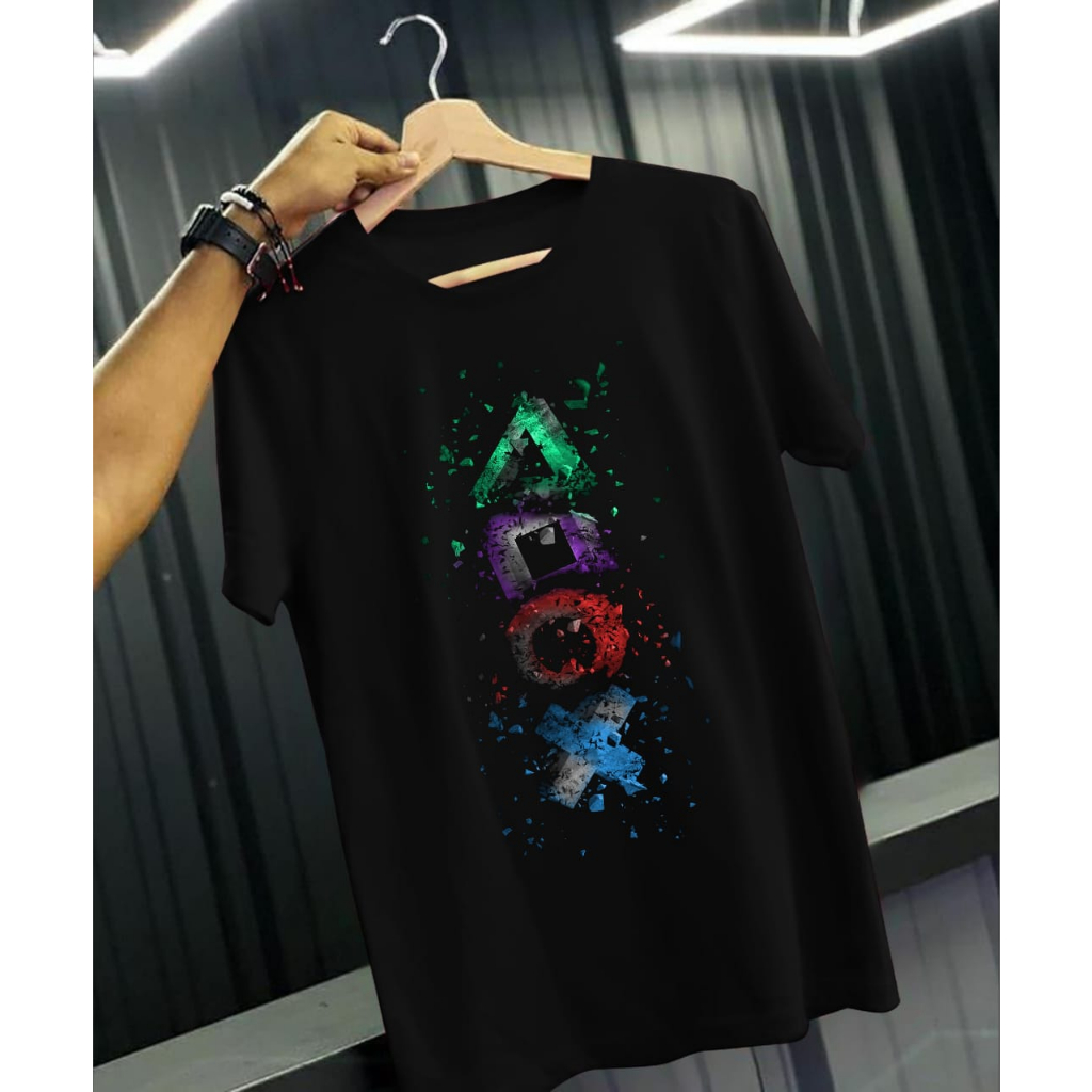 Jual ALPHA - KAOS DISTRO UKURAN JUMBO GAMBAR TOMBOL PS | Shopee Indonesia