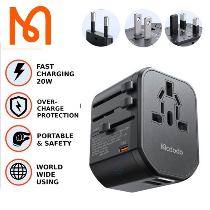Jual Mcdodo Universal Travel Adapter 20W PD Fast Charging Adaptor ...