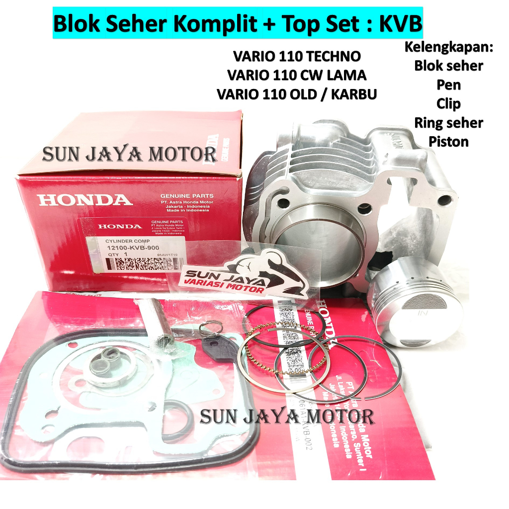 Jual Blok Seher Komplit Isi Komplit Piston KIT Honda Vario 110 Karbu / OLD - Vario 110 techno ...