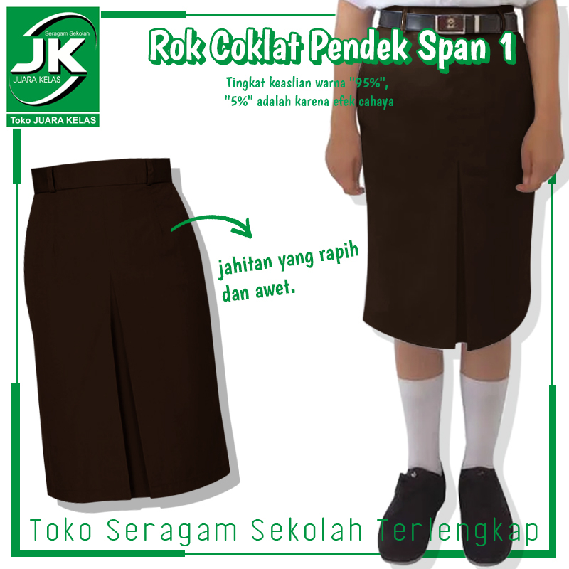 Jual [Toko Juara Kelas] Rok Pendek Coklat Seragam Sekolah Span 1 - Rok ...