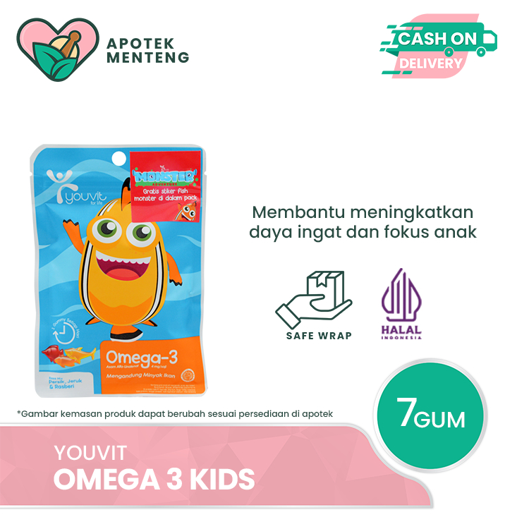 Jual Youvit Omega 3 Kids 7 Gummies - Suplemen Omega 3 Bentuk Gummy Rasa ...