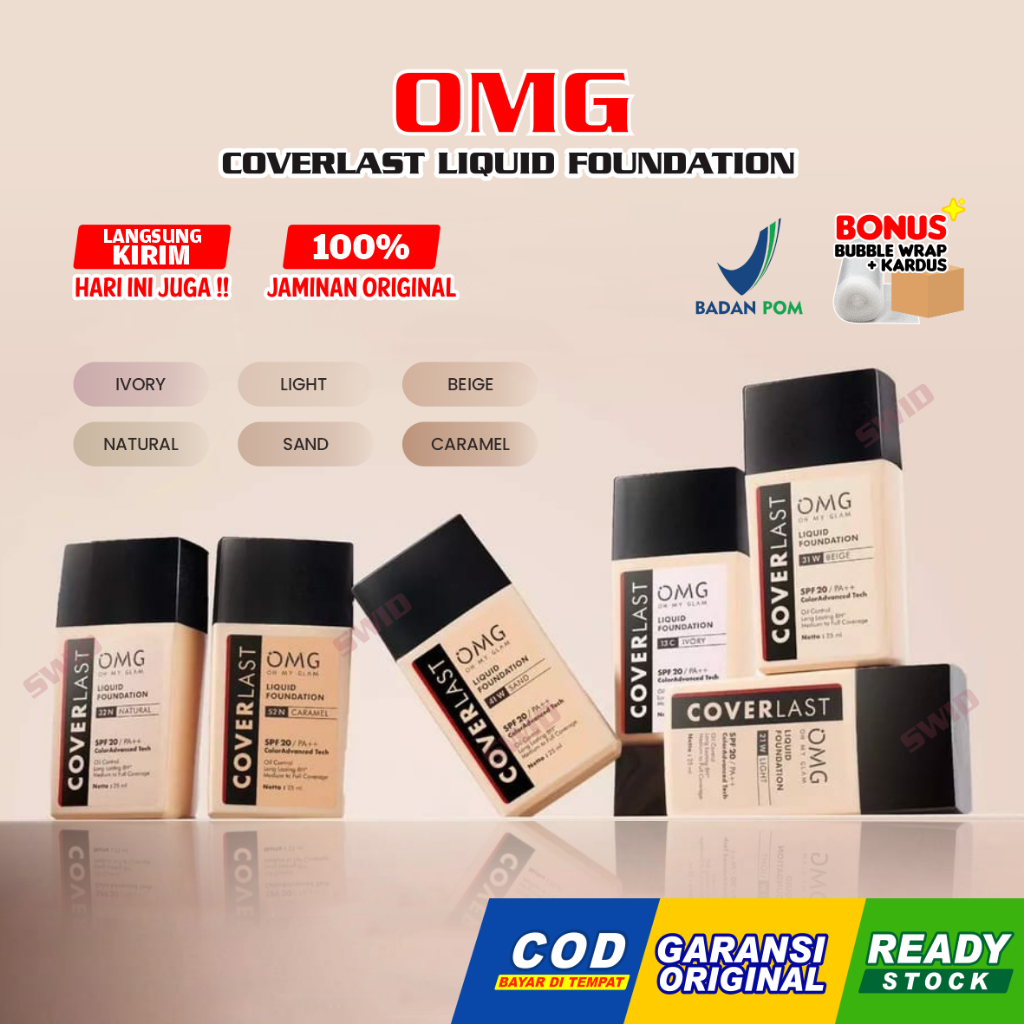 Jual OMG Oh My Glam Coverlast Liquid Foundation SPF20/PA++ | Alas Bedak ...