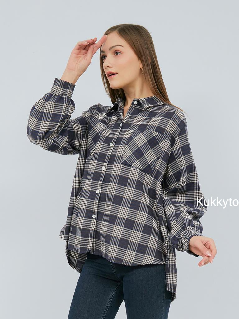 Jual Kukky Top Kemeja Kotak Flanel Atasan Korean Blouse Fashion Terbaru ...