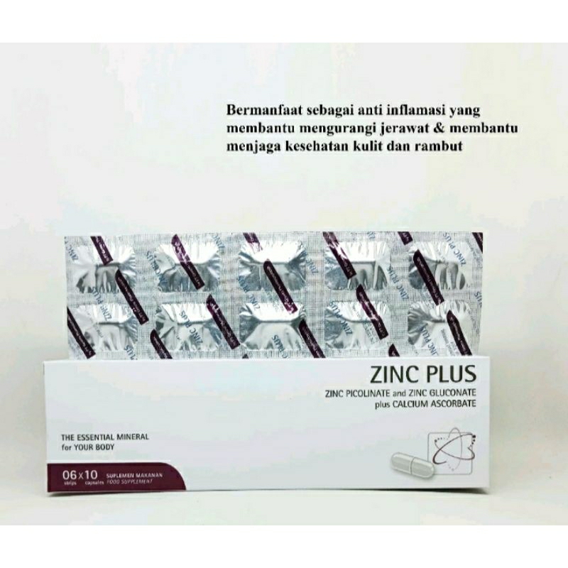 Jual Zinc Plus Perstrip isi 10 kapsul - Suplemen Anti Jerawat & Anti Penuaan Dini | Shopee Indonesia