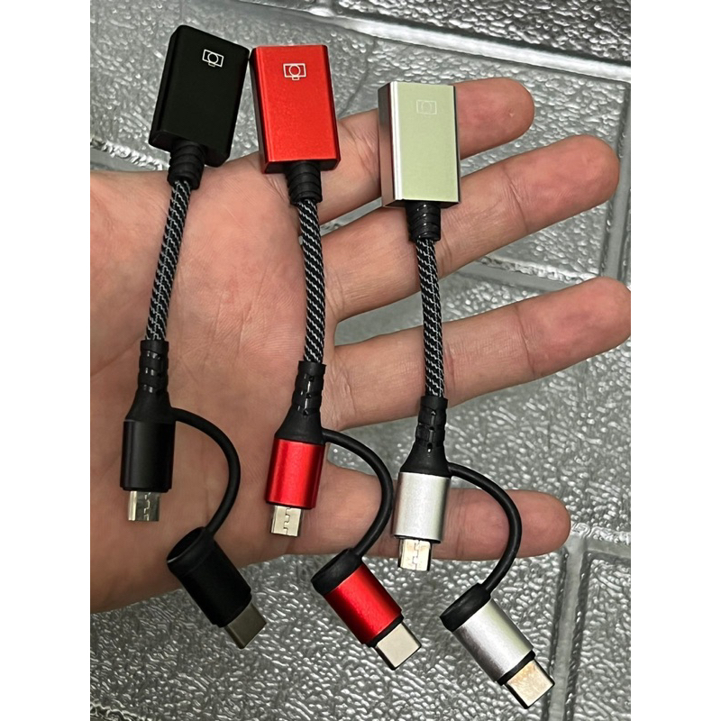 Jual Kabel OTG 3in1 ORIGINAL SX-46 USB TYPE-C V8 MICRO + Packing dus ...