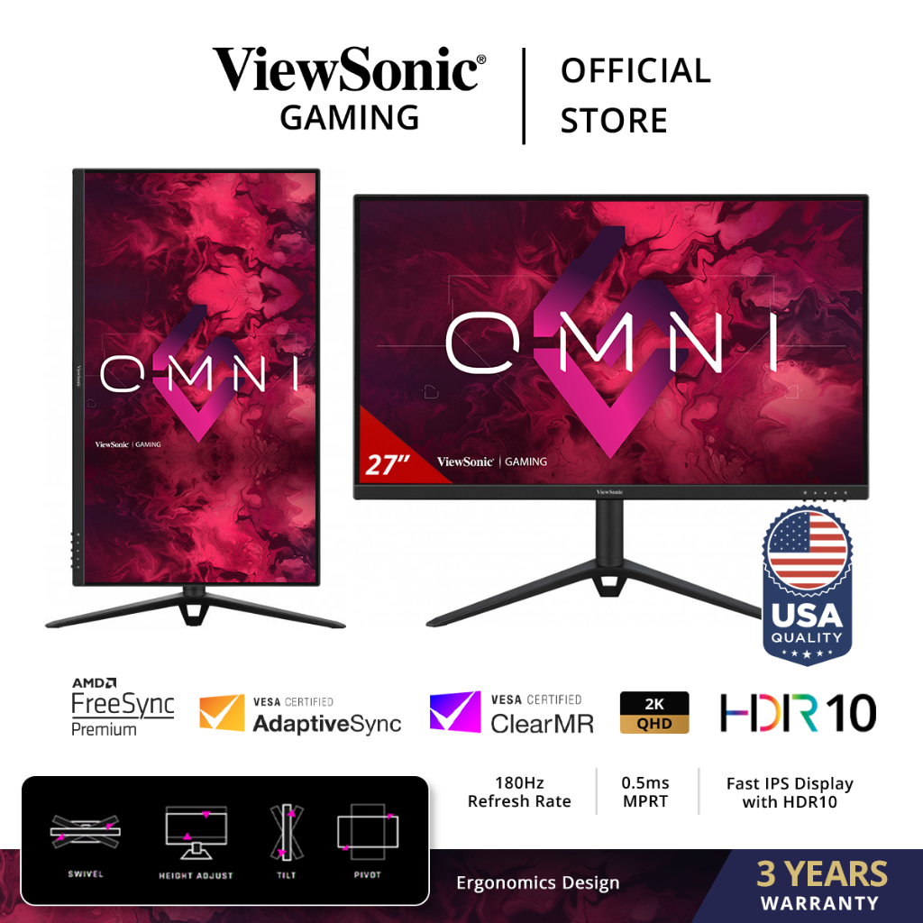 Jual ViewSonic VX2728J-2K | 27" QHD HDR10 180Hz 0.5ms IPS Ergo | Shopee ...