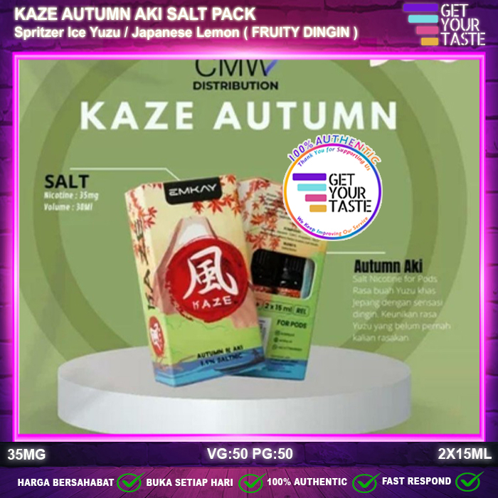 Jual Liquid Kaze Salt Pack Autumn Aki Spiritzer Ice Lemon 2X15ML by CMW ...