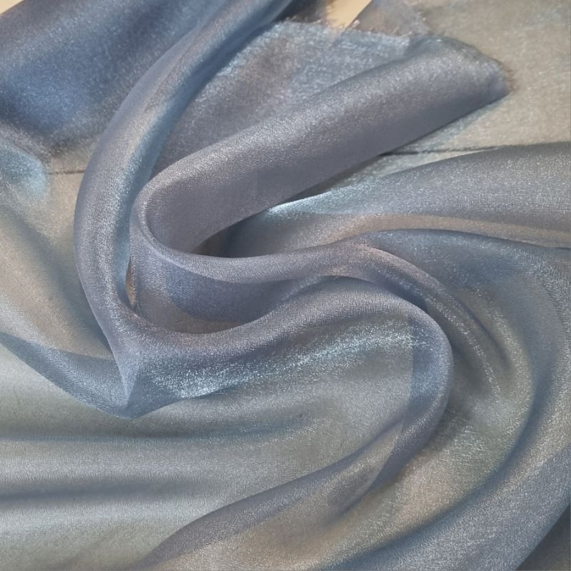 Jual kain organza pasir/crinkle metalik/sparle gliter/organza crystal ...