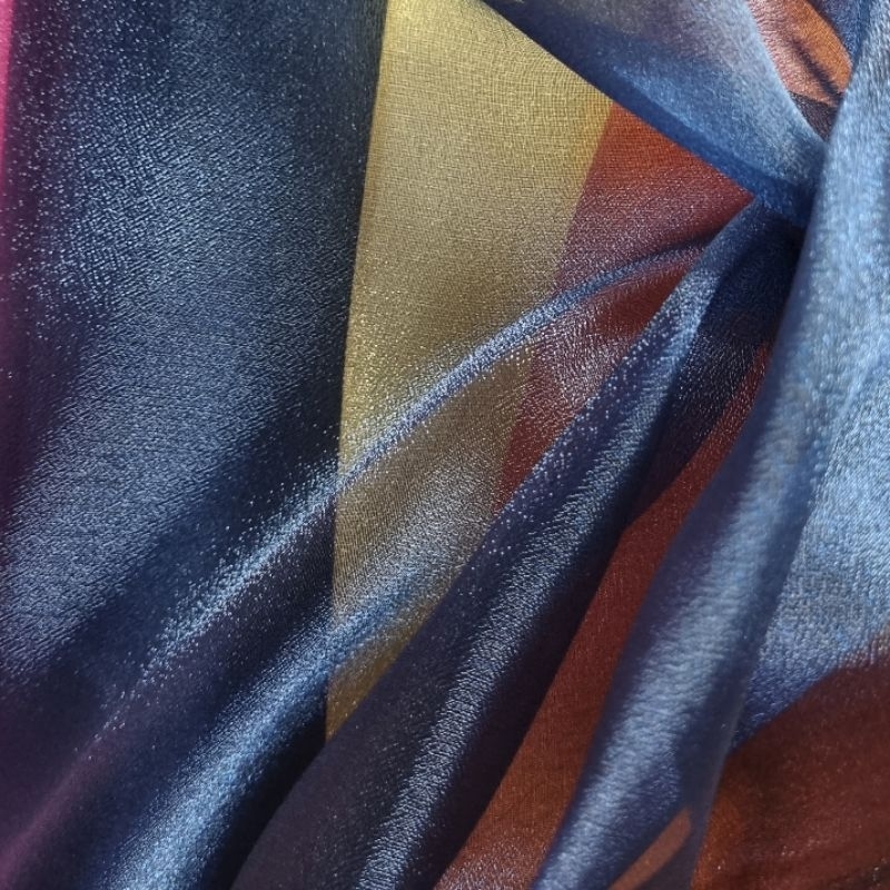 Jual kain organza pasir/crinkle metalik/sparle gliter/organza crystal ...