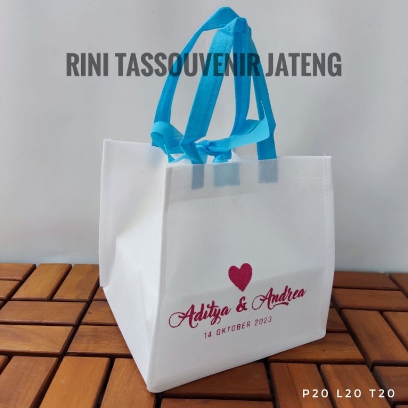 Jual Tas hajatan sablon tas souvenir pernikahan sablon tas sembako tas meninggal tas spunbond ...