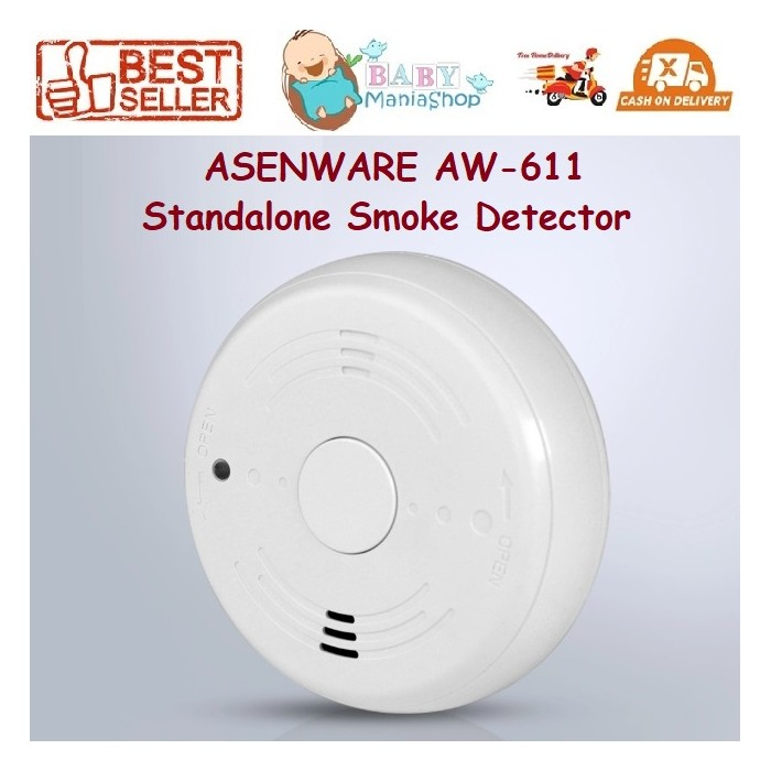 Jual ASENWARE Standalone smoke detector with battery AW-D611 | Shopee Indonesia