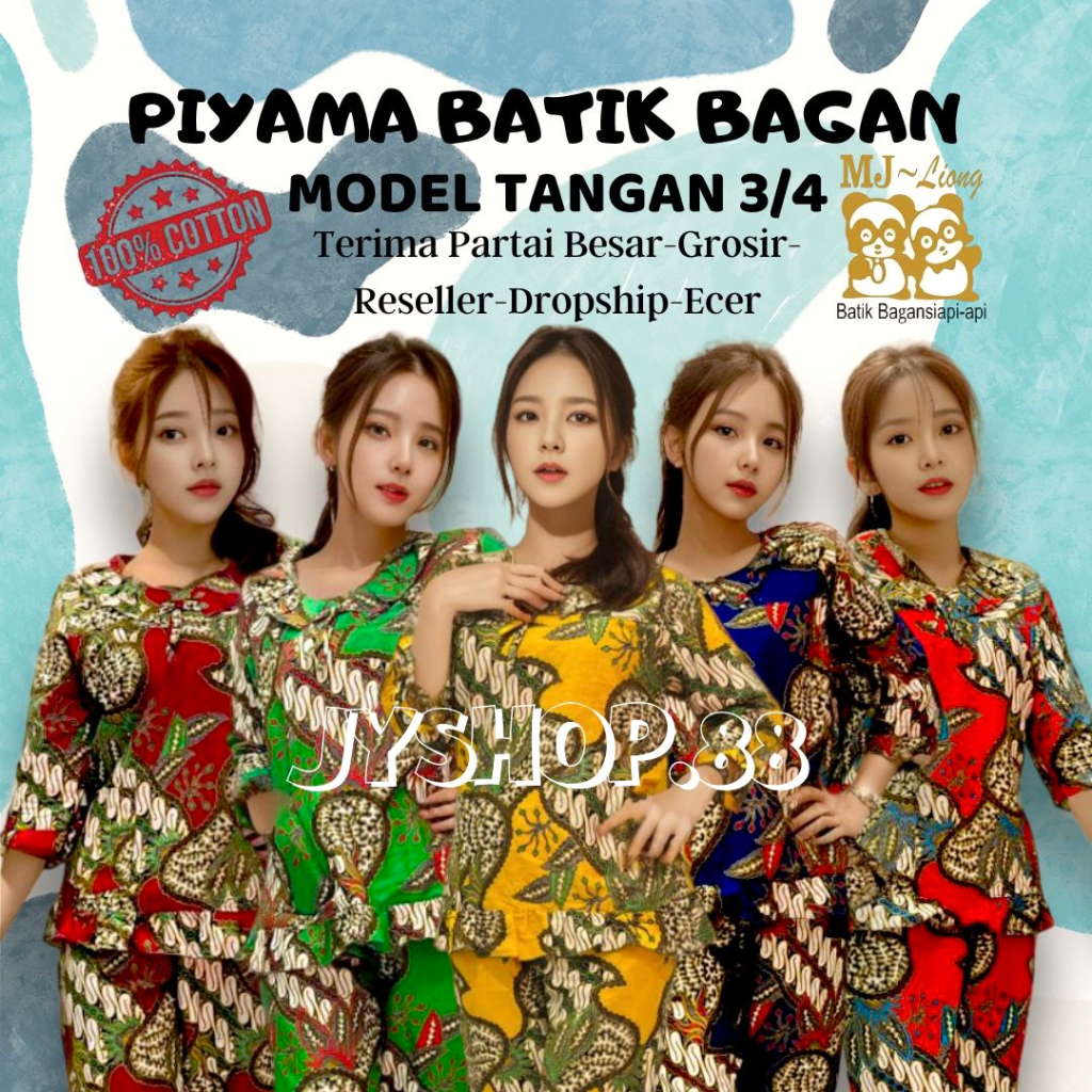 Jual Mom Sleepwear Baju Tidur piyama model tangan 3/4 motif Batik asal ...