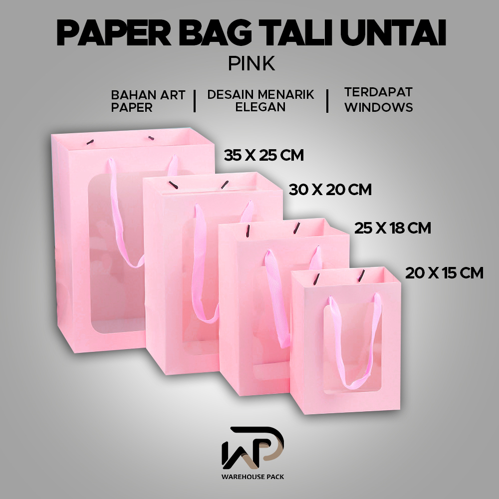 Jual Paper Bag Tali Untai Pink | Paper Bag Kado Warna Pink |PaperBag ...