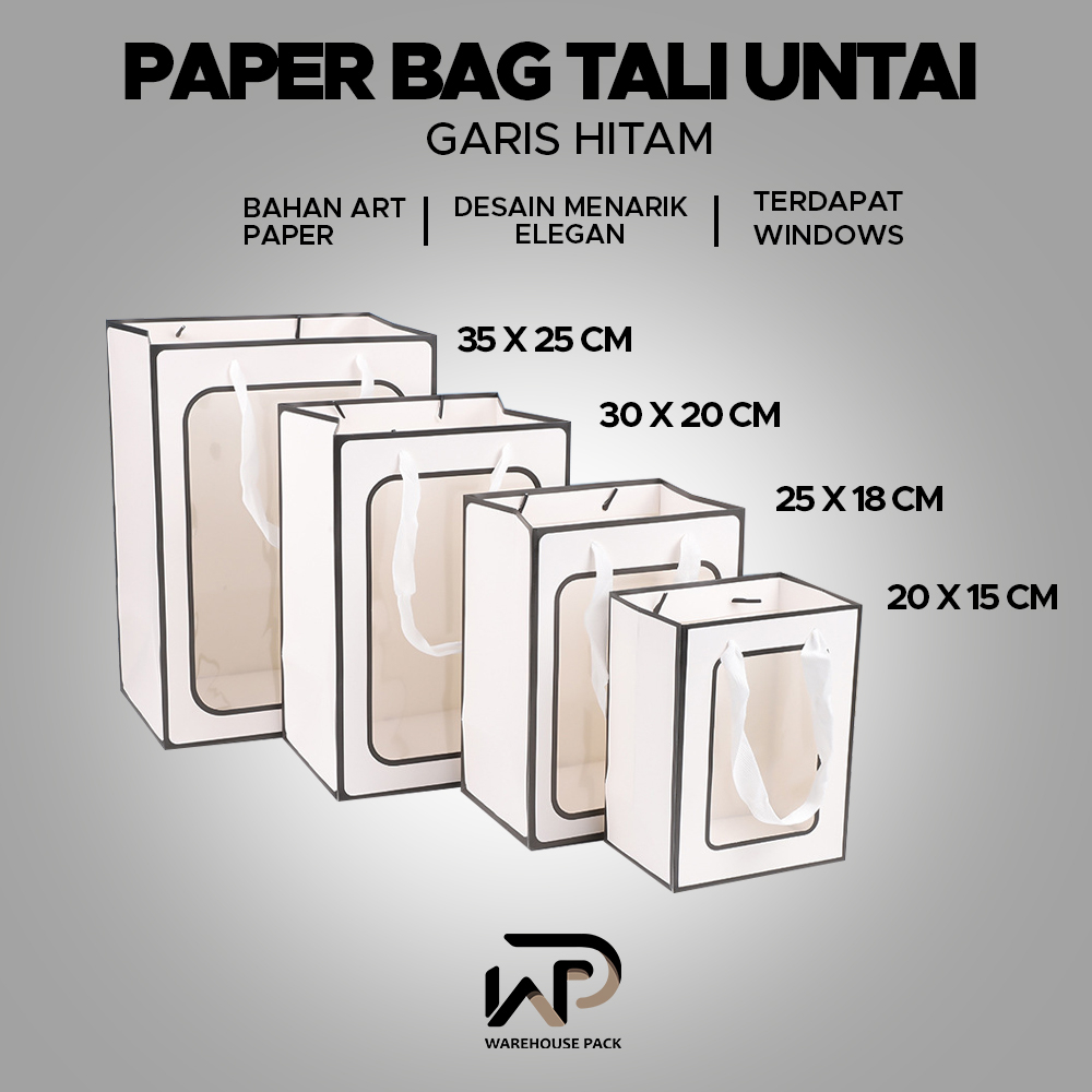 Jual Paper Bag Tali Untai Garis Hitam | Paper Bag Kado Warna Garis ...