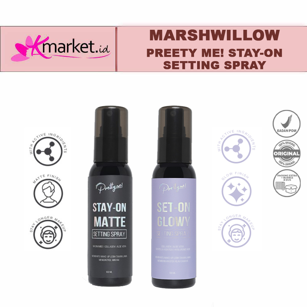 Jual Marshwillow Pretty Me Stay-On Matte | Stay-On glow Setting Spray ...