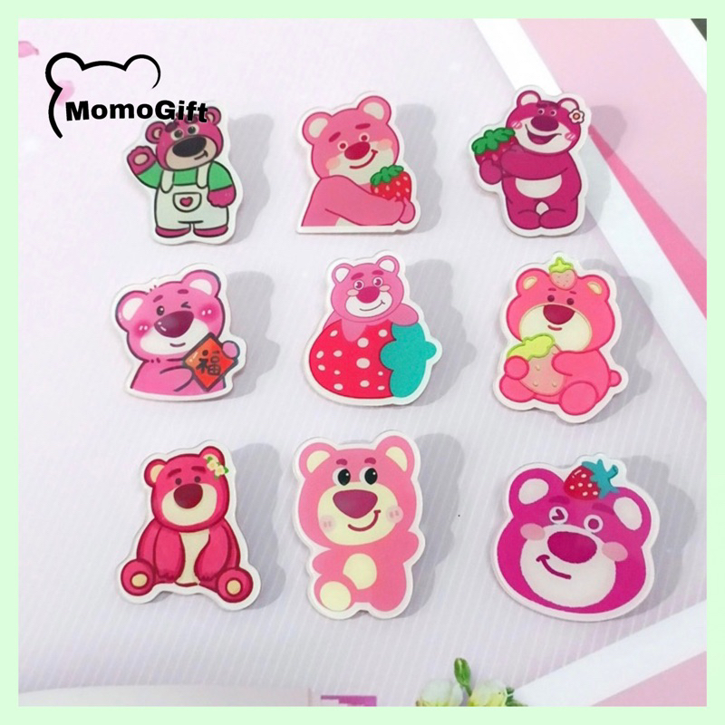 Jual Bros Pin Pakaian Tas Aksesoris Aklirik Lucu Motif Beruang Stroberi ...