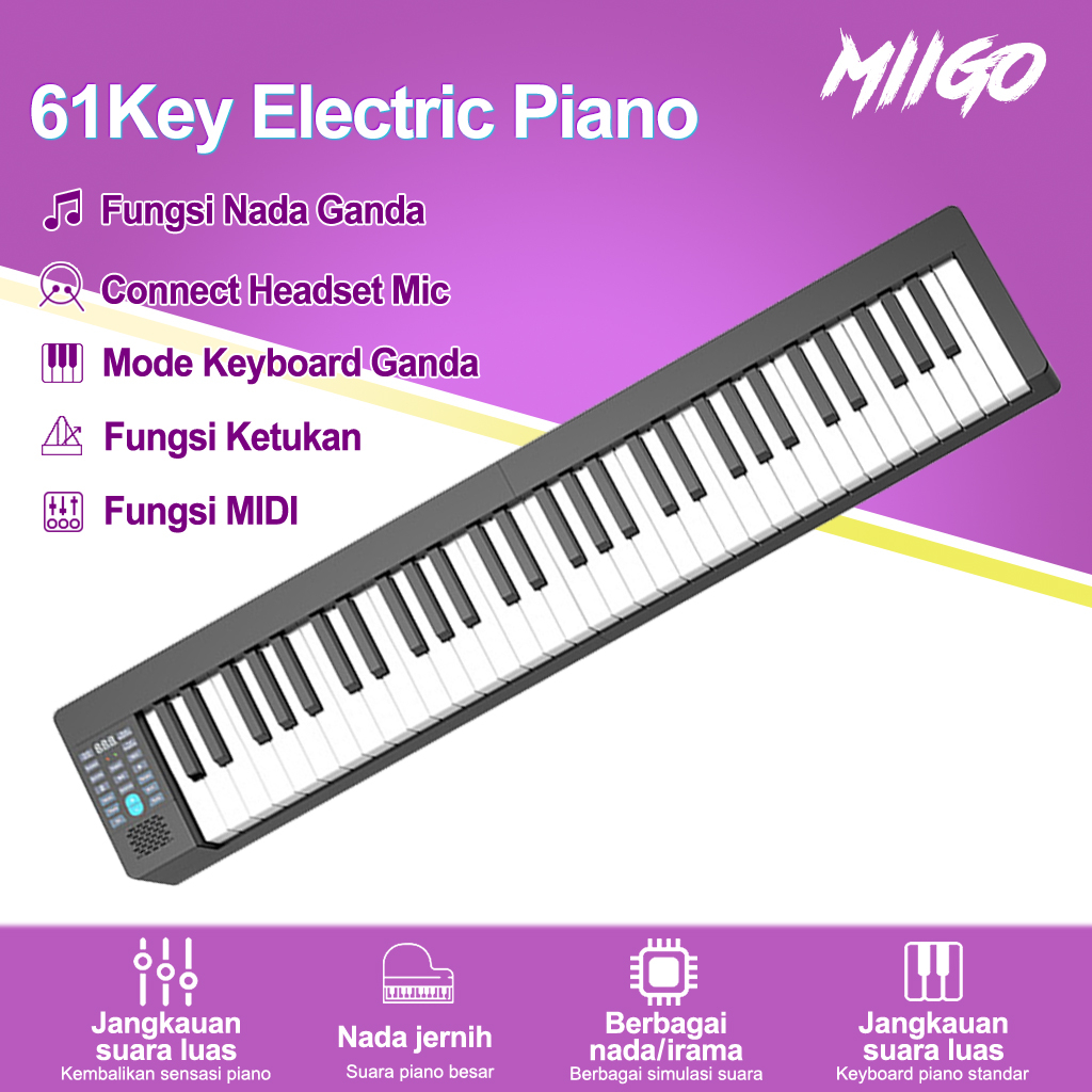 Jual MIIGO piano profesional 61 tombol, piano listrik pintar, keyboard ...