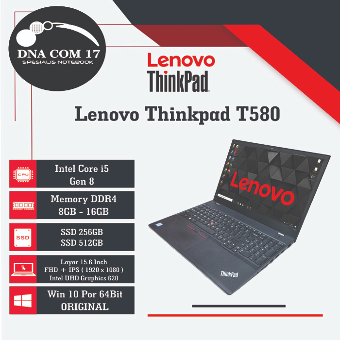 Jual Lenovo Thinkpad T580 i5 Gen 8 Ram 16GB | SSD 512GB | Shopee Indonesia