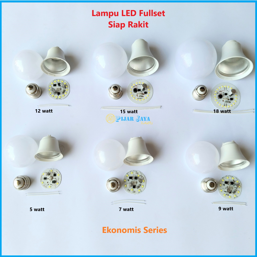 Jual Paket Lampu LED Ekonomis Full Set Siap Rakit 5 7 9 12 15 18 20 25 30 40 Watt | Shopee Indonesia