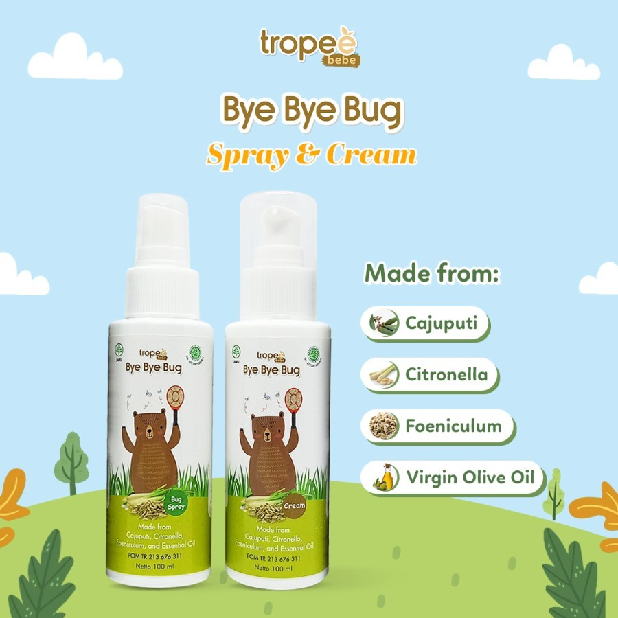 Jual Tropee Bebe Bye Bye Bug Spray | Bye Bye Bug Cream 100ml | Shopee ...