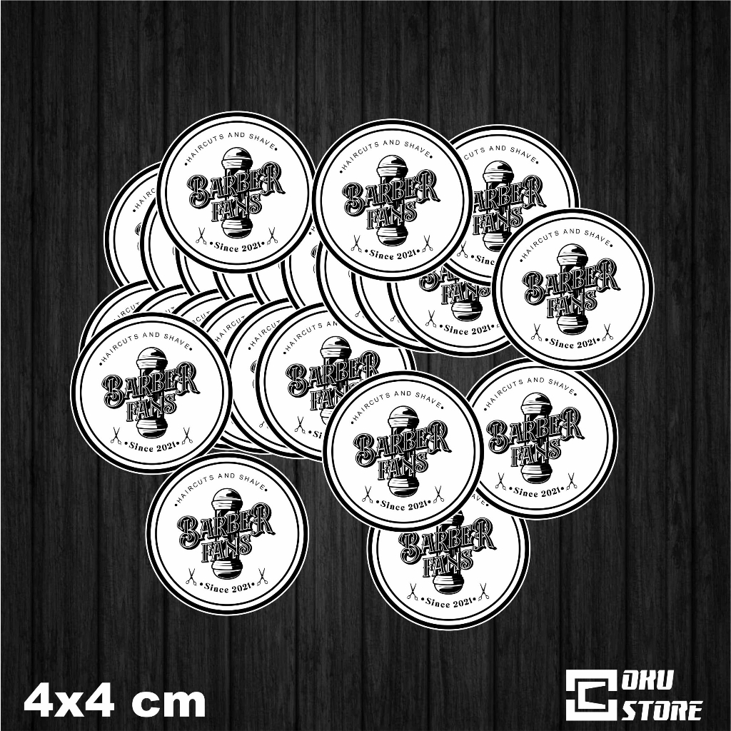 Jual Cetak Stiker Custom VINYL BARBER FANS BARBERSHOP UKURAN 4CM - OKU ...