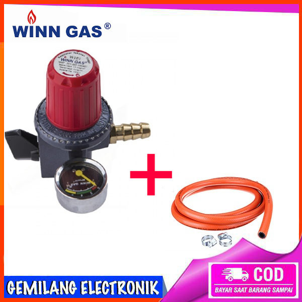 Jual Paket Regulator Winn Gas High Pressure 181M + Selang Gas Orange 2 ...