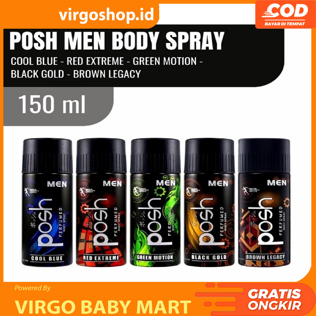 Jual Posh Men Body Spray 150ml - Parfum Pria | Shopee Indonesia