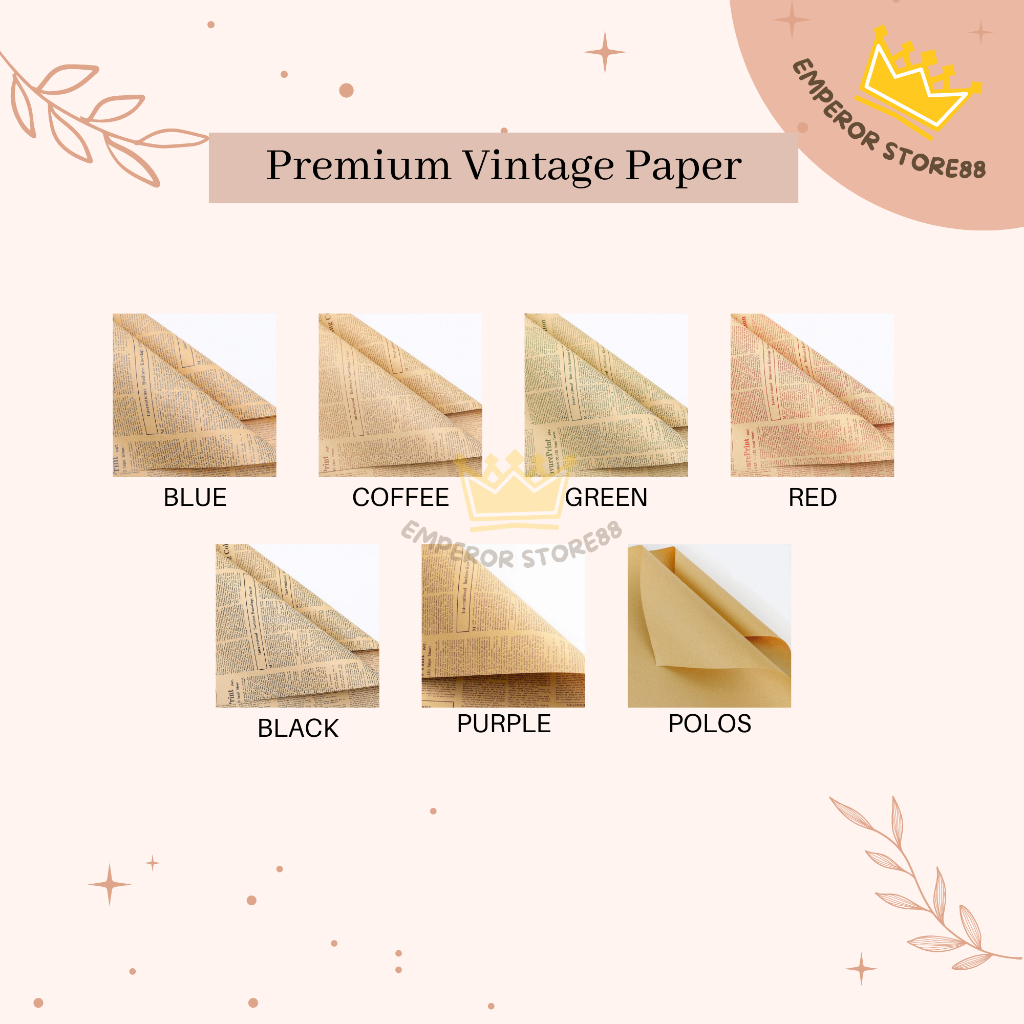 Jual Premium Vintage Craft Paper Kertas Buket Pembungkus Bunga / Kraft ...