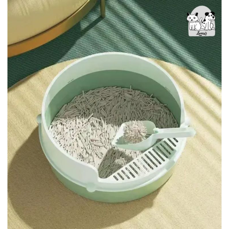 Jual Tempat Pasir Kucing Bulat Free Scoop / Cat Litter Box / Bak Pasir ...