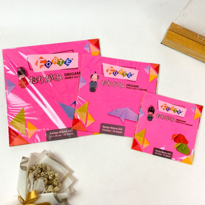 Jual Kertas Lipat Forte / Origami Paper Prime Warna Fluorescent 2 Sisi ...