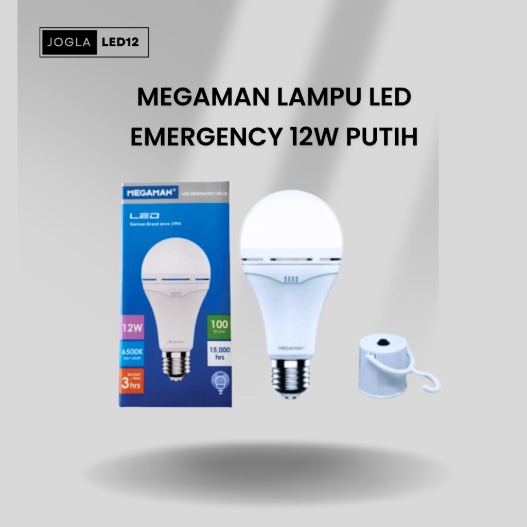 Jual Lampu LED Emergency Bulb AC/DC 12W 6500K Cahaya Putih - Megaman | Shopee Indonesia