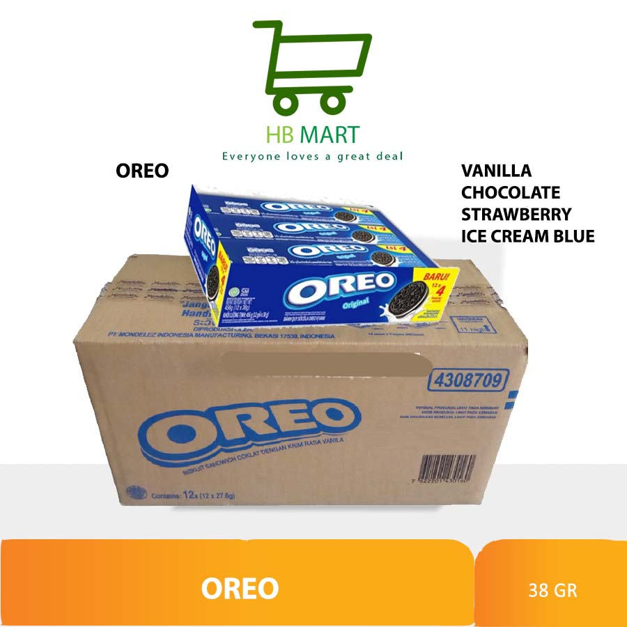Jual Biskuit Oreo Original Krim Vanilla 12 x 38 gr (HARGA 1 DUS ISI 12 BOX) | Shopee Indonesia