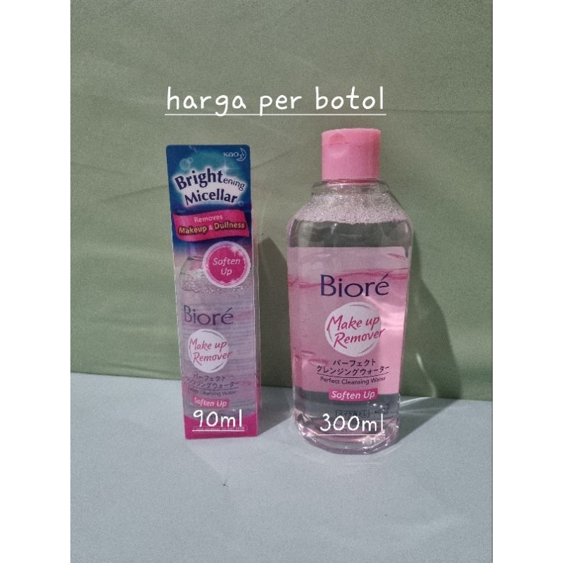 Jual Biore makeup remover perfect cleansing water oil clear 90 ml / 300ml | Shopee Indonesia