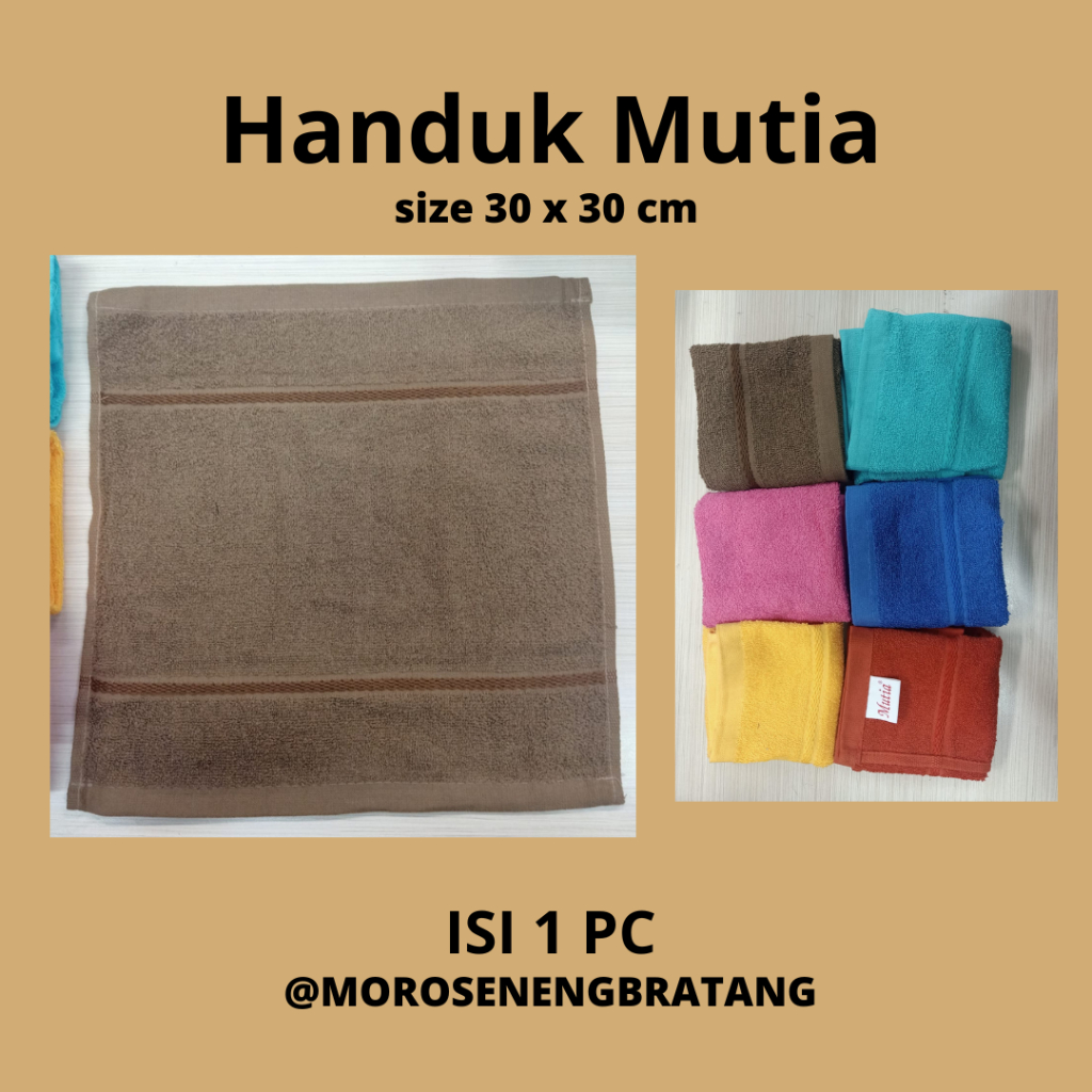 Jual Handuk kecil Mutia Polos 30 x 30 cm sapu tangan Travel wajah ...