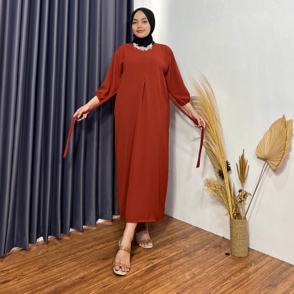 Jual Fathia Dress Busui Crinkle Polos wanita | Shopee Indonesia