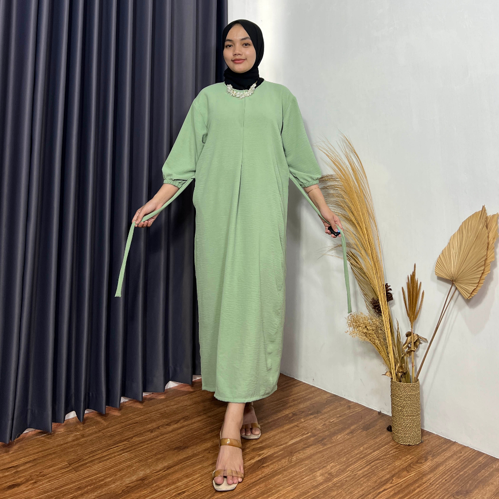 Jual Fathia Dress Busui Crinkle Polos wanita | Shopee Indonesia