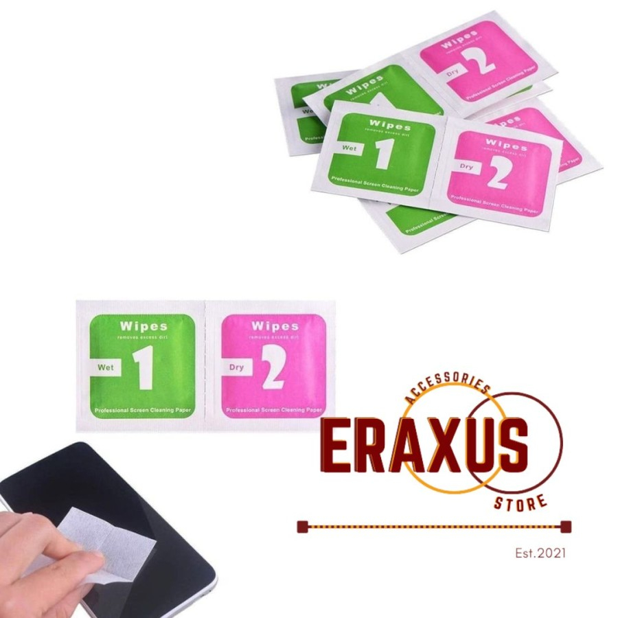 Jual [Eraxus] Tissue Tempered Glass Pembersih Layar LCD / Alat Bantu ...