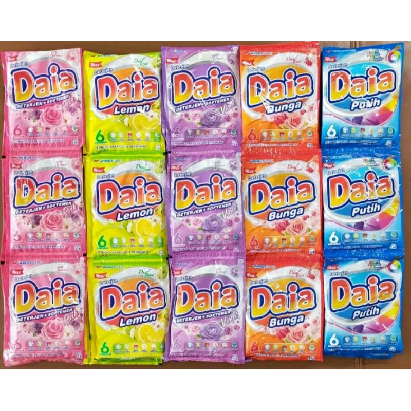 Jual Daia Deterjen 18 pcs x 50 gr (3 renteng) | Shopee Indonesia